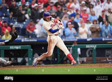 Philadelphia Phillies Alec Bohm In Action During A Baseball Game Sunday May 4 2025 In