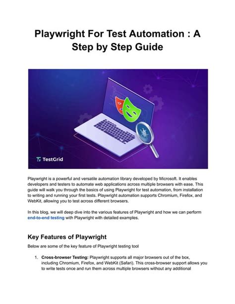Playwright For Test Automation A Step By Step Guidepdf