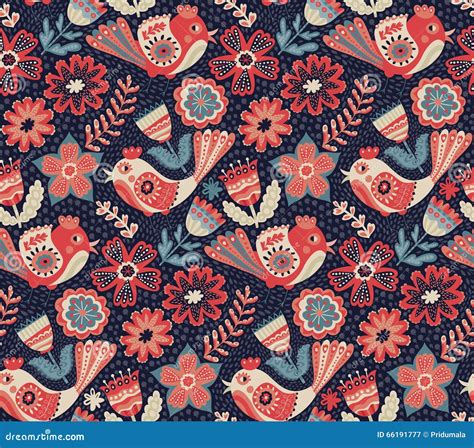 Vector Flower Pattern Seamless Botanic Texture Stock Vector