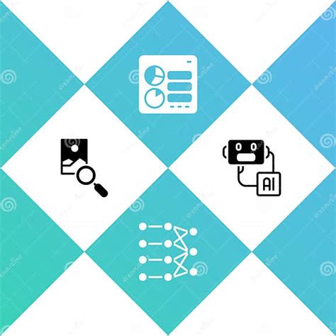 Set Photo Retouching Neural Network Computer Api Interface And Artificial Intelligence Robot