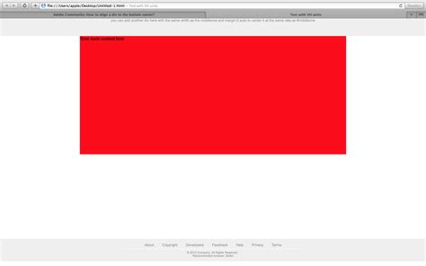 How To Align A Div To The Bottom Center Adobe Support Community 5993214