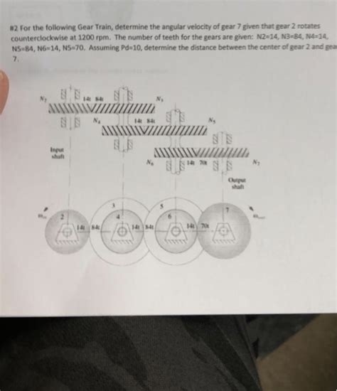 solved 2 for the following gear train determine the