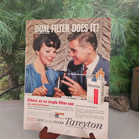 1950s Tareyton New Dual Filter Cigarettes Original Magazine Ad Vintage