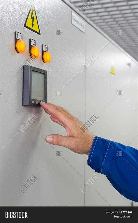 Man Presses Button Image Photo Free Trial Bigstock