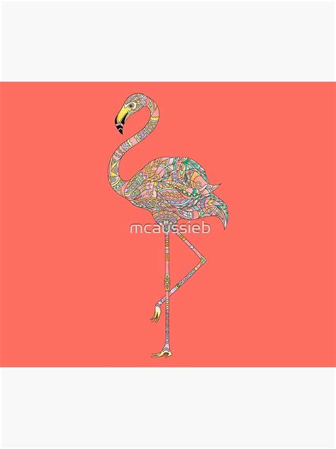Flamingo Adult Colouring Colouring Artworks Poster By Mcaussieb Redbubble