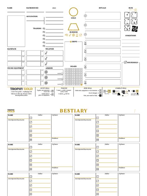 Trophy Gold Character Sheet Guide Pdf