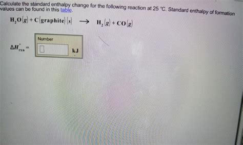 Solved Calculate The Standard Enthalpy Change For The Chegg Com