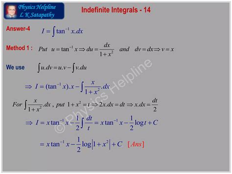 Indefinite Integrals 14 Ppt