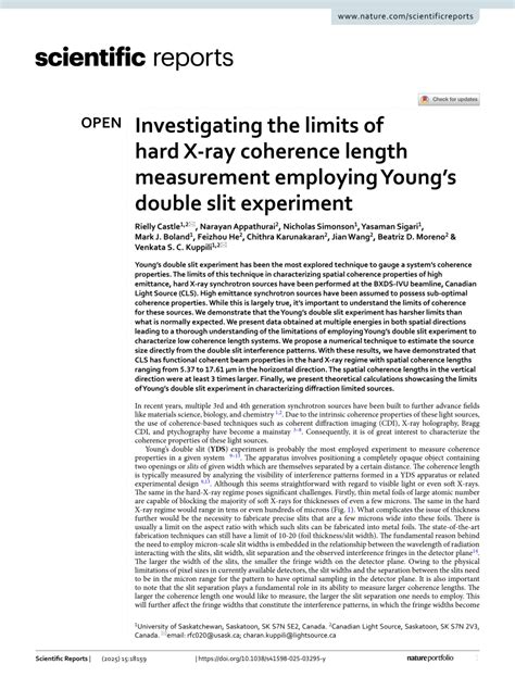 pdf investigating the limits of hard x ray coherence length