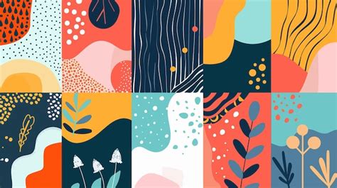 Assorted Shapes Compilation For Web Page Headers Premium Ai Generated