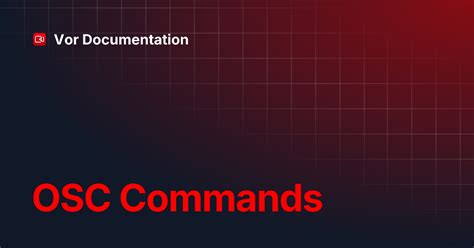 Osc Commands Vor Documentation