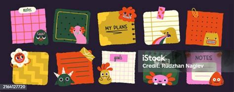 종이 스티커 메모 재미있는 낙서 문자가 있는 알림 메모 대학과 직장을 위한 메모 메시지가 있는 스티커 계획 및 일정 관리 플랫