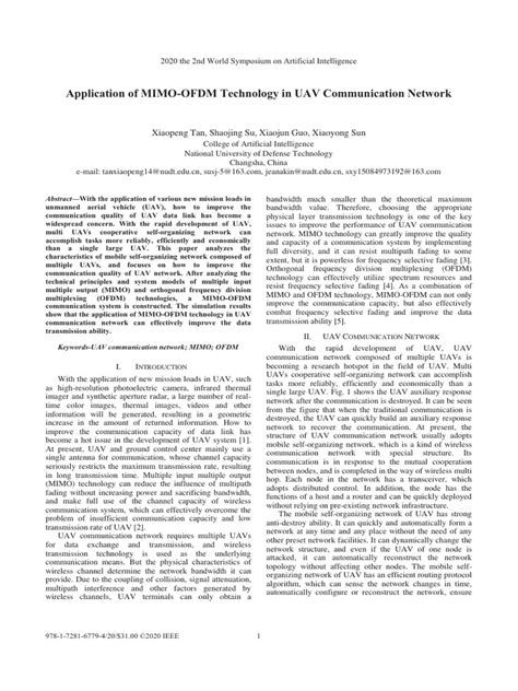 Application Of Mimo And Ofdm In Uav Pdf Orthogonal Frequency Division Multiplexing