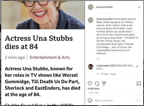 Sherlock Star Una Stubbs Dies Aged 84 Daily Mail Online