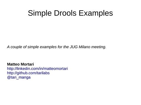 Simple Drools Examples PPT