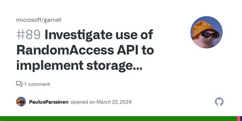 Investigate Use Of Randomaccess Api To Implement Storage Device In