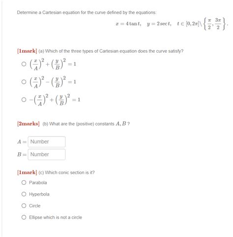 Solved Determine A Cartesian Equation For The Curve Defined Chegg