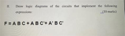 Solved II. Draw logic diagrams of the circuits that | Chegg.com