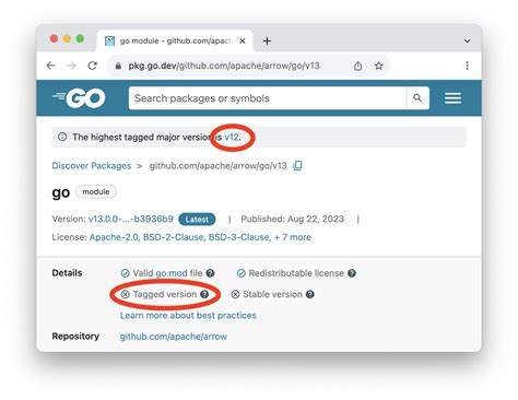 X Pkgsite Trouble Finding Latest Version For Github Apache Arrow Go Issue Golang
