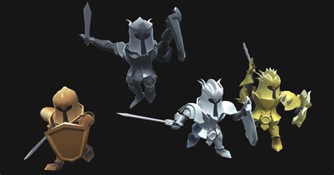 Stylized Knights Low Poly Characters Unity Asset Store