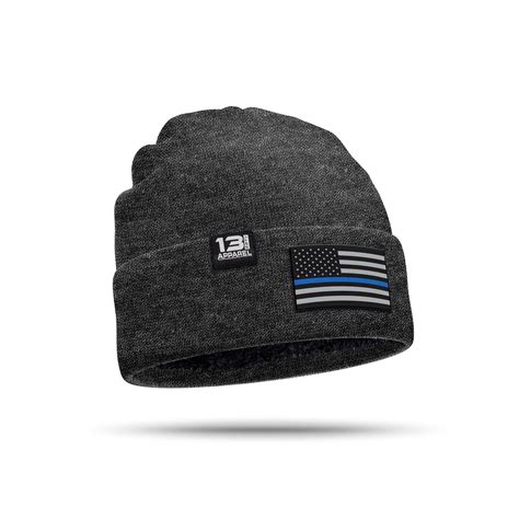13 Fifty Apparel Knit Beanie Usa Flag Thin Blue Line