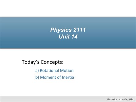 Rotational Kinematics
