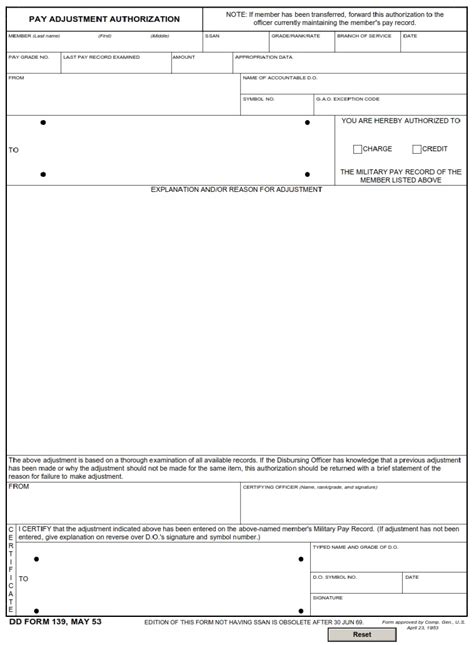 Dd Form 139 Army Forms 2025