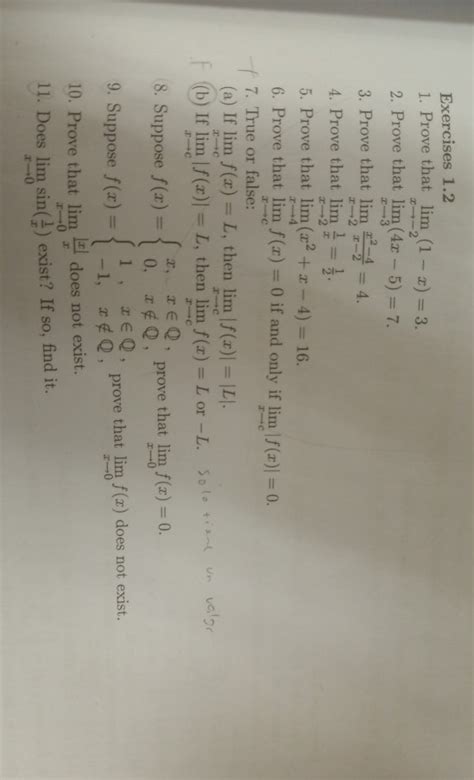 Solved 3 Exercises 1 2 1 Prove That Lim 1 2 3 2 2 Chegg Com