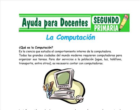Computación Para Segundo De Primaria Ayuda Para Docentes