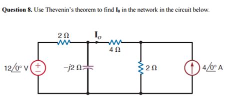 solved use thevenin s theorem to find io in the network in