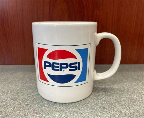 Vintage Pepsi Cola Pepsi Logo White Ceramic Coffee Mug Cup Coloroll