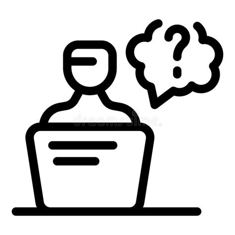 Businessman Thinking About Question Mark While Working On Laptop Stock