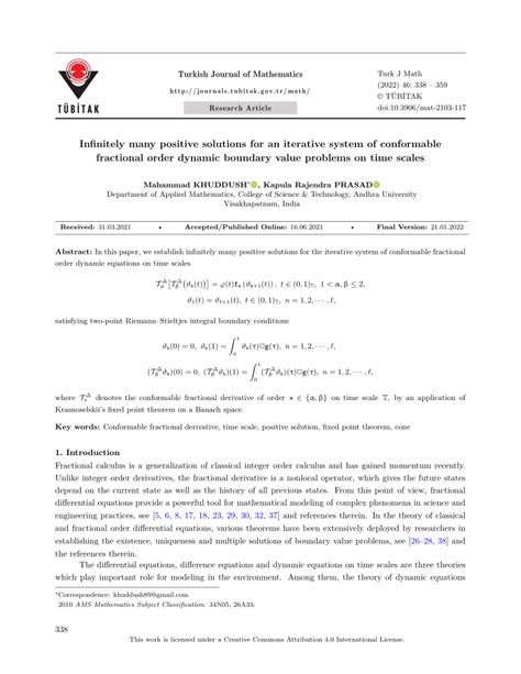 Pdf Infinitely Many Positive Solutions For An Iterative System Of Conformable Fractional Order