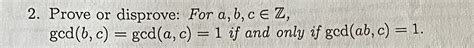 Solved Prove Or Disprove For A B CZ Chegg Com