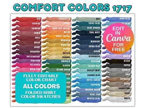 Comfort Colors Color Chart