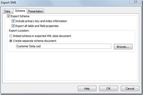 Export Access 2010 Table To Xml Data File
