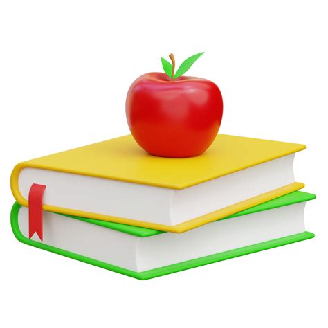 Apple And Book 3d Icon Illustration 28753799 Png