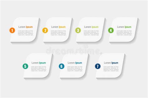 Business Concept 7 Steps Infographics Rectangle Shape And Multicolor