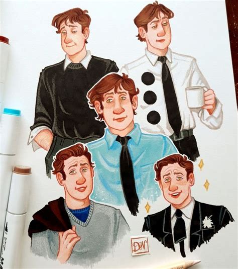 The Office Fanart Jim Halpert Sketchbook Illustration Drawing