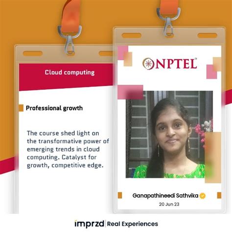 Sathvika Ganapathineedi On Linkedin Cloudcomputing Nptel Technology