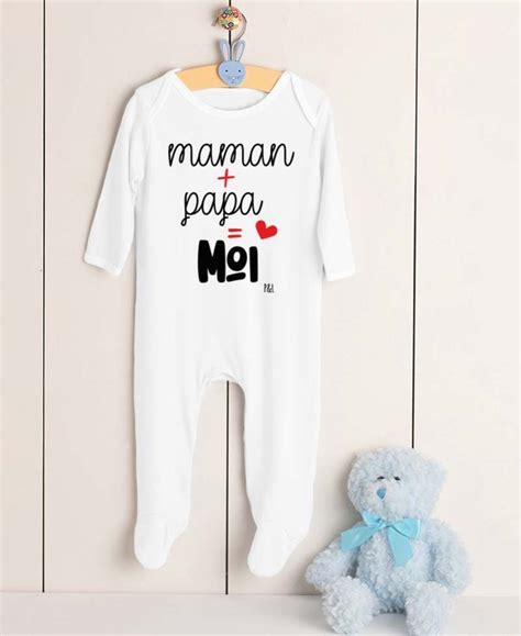Pyjama B B Maman Papa Moi Mignon Original Coton Doux Et Chaud
