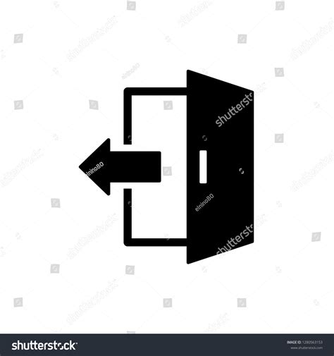 Exit Door Icon Editable Vector Stroke Stock Vector Royalty Free 1280563153 Shutterstock