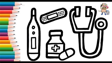 Как нарисовать НАБОР ДОКТОРА мультик раскраска НАБОР ДОКТОРА для детей Раскраски для малышей