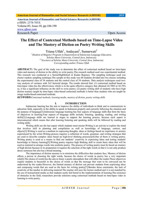 The Effect Of Contextual Methods Based On Time Lapse Video And The