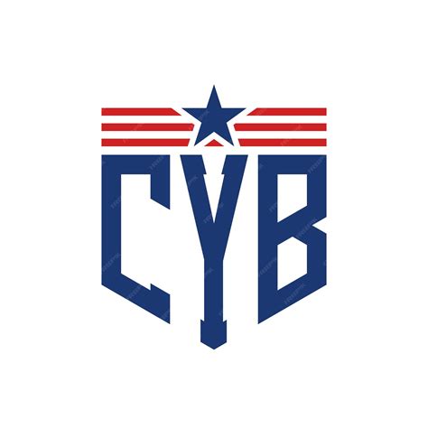 Premium Vector Patriotic Cyb Logo With Star And American Flag Straps Letter Cyb Logo With Usa Flag