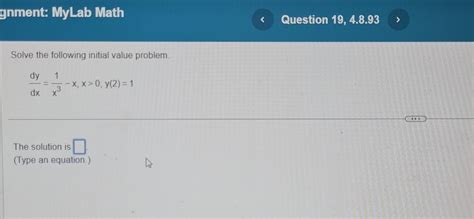 solve the following initial value problem