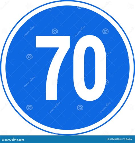 Minimum Speed Limit Icon Set Of Blue Road Signs Of 5 140 Kmh Circle