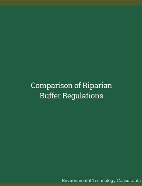 Comparison Of Riparian Buffer Regulations