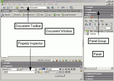 Explaining Dreamweaver Workspace