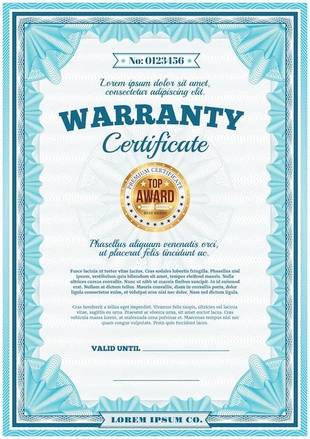 Warranty Certificate Guarantee Diploma Top Quality Premium Vector